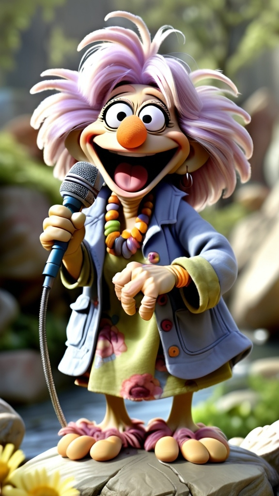 Fraggle Rock style, Fraggle laughing granny muppet,...