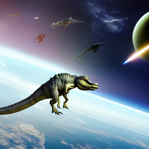 Dinosaur in space 4K ultra realistic high definition | OpenArt