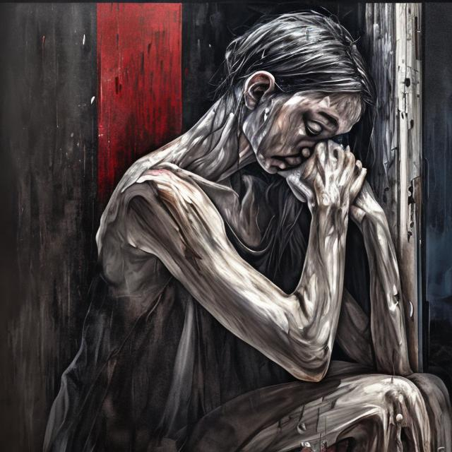 An artistic painting that expresses the height of sa... | OpenArt