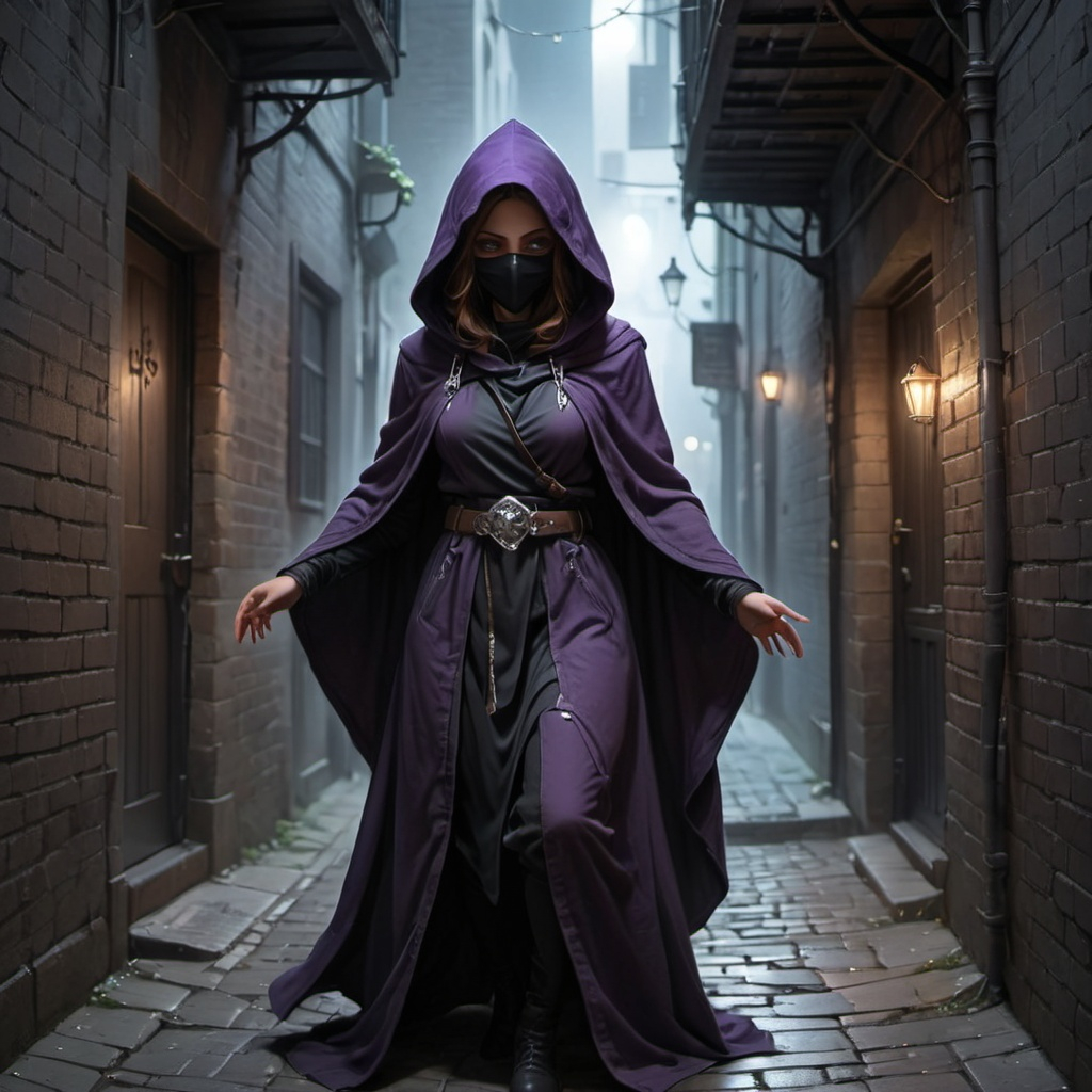 Female shady hooded figure with their face concealed...