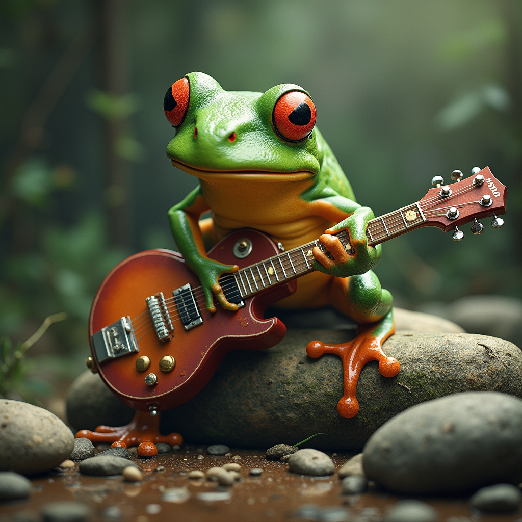 Imagine a frog rock band