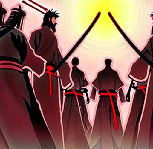 Anime war scene graphic High detail Samurai warrior... | OpenArt