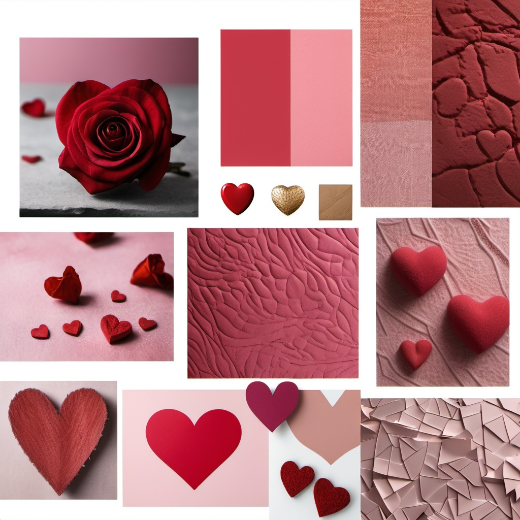 Mood board inspirado de san valentin con diferente t...
