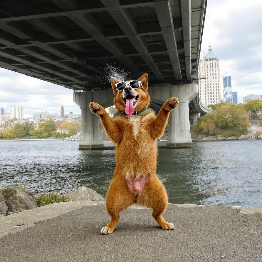 crea un cane che scoreggia e balla la Macarena sotto...