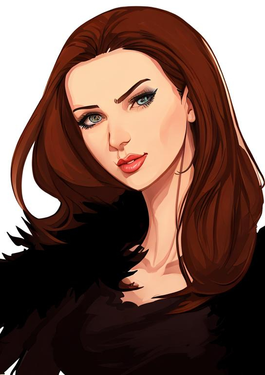 Beautiful woman cartoon portrait