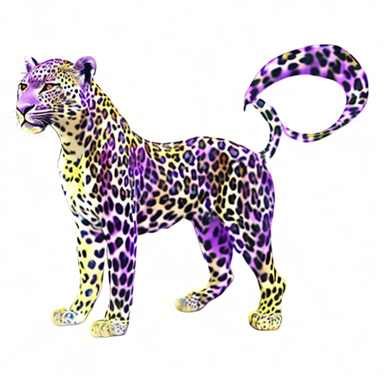 purple leopard, digital art