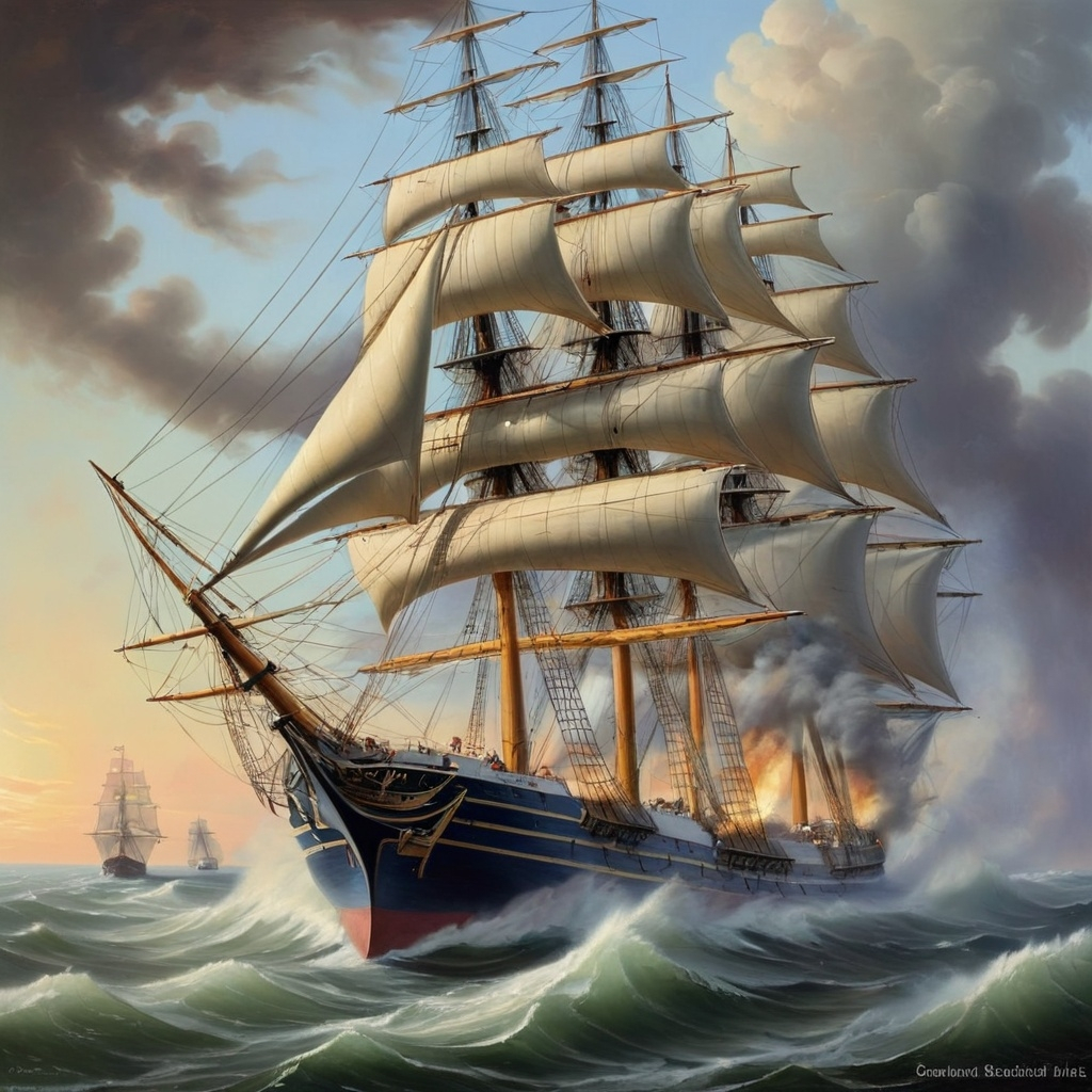 The cracken attacking a clipper ship