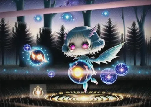 Chibi, 3D, Cute Pixar style painting, an adorable wi...