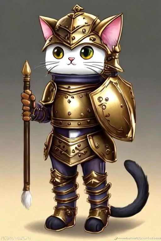 Cute Cat with armour on body. Googles and hat on. re... | OpenArt