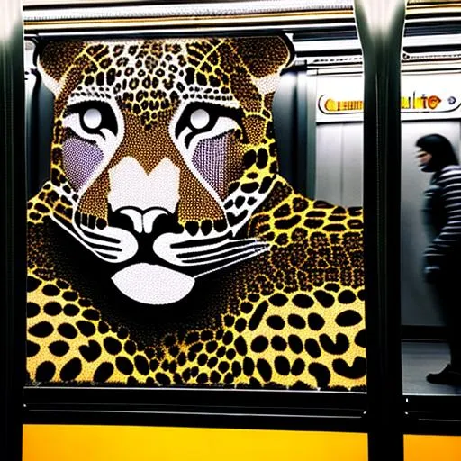 An artist reimagines a leopard print scrolling text...