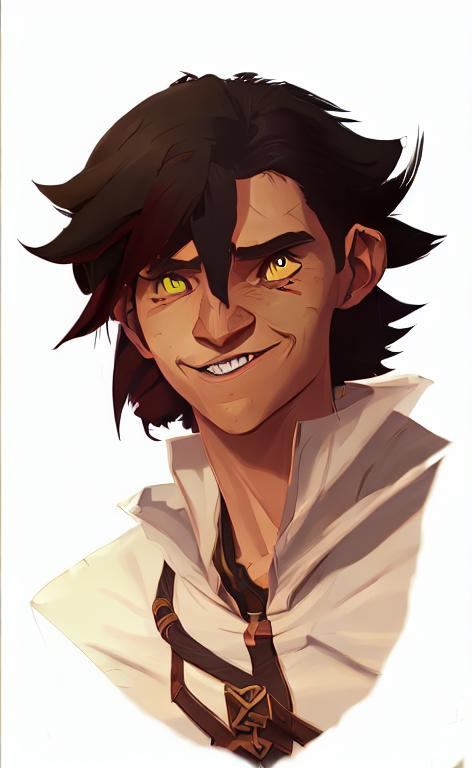 Male Character, Hobbit, Halfling, Brown Skin, Black...