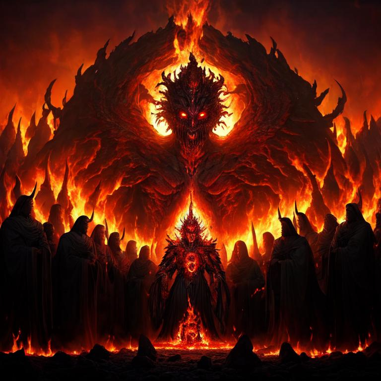 Dark ancient god waking from long slumber in a post... | OpenArt