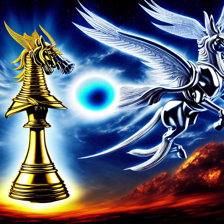 HDR, UHD, 64K, detailed KING chess piece pegasus, uf... | OpenArt