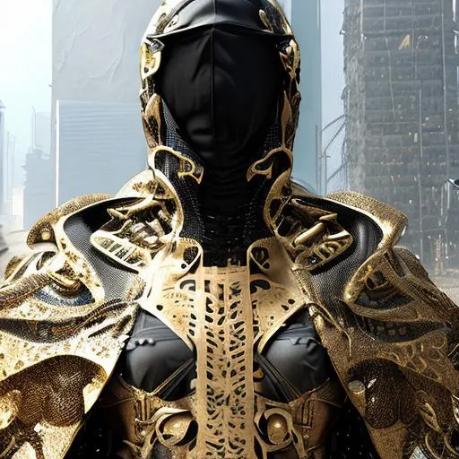 cyberpunk mercenary, futuristic exoskeleton black an... | OpenArt