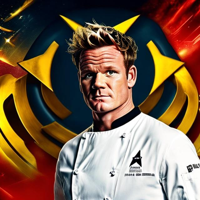 A portrait of Chef Gordon Ramsey, wearing a Starflee...