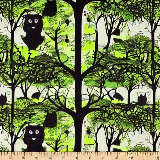 landscape trees water black cat chakras