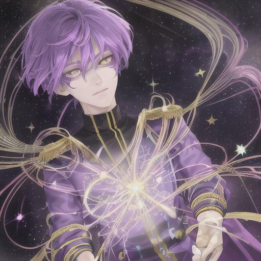 A high quality alien man with purple skin and purple... | OpenArt