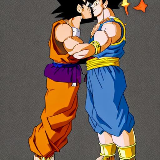 Goku and Hercule kissing | OpenArt