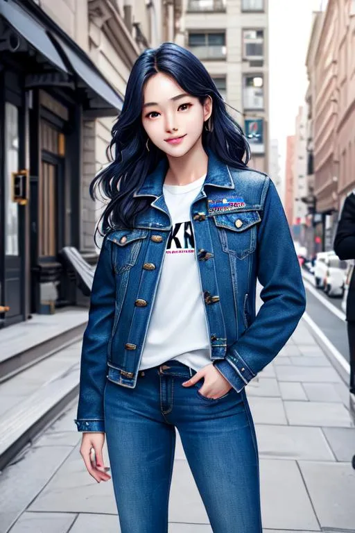 Beautiful young women in puffy coat, full body | OpenArt