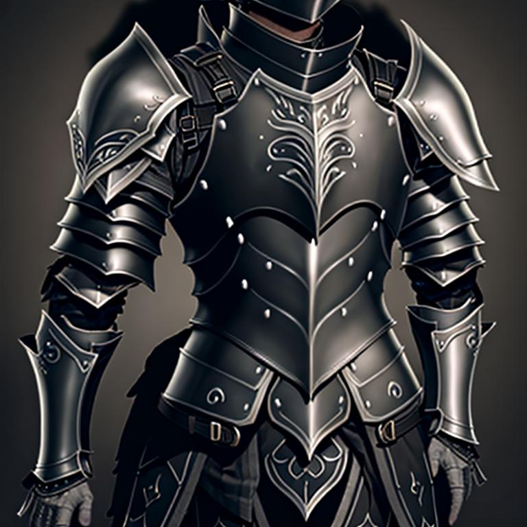 Black and gray full chest plate armor