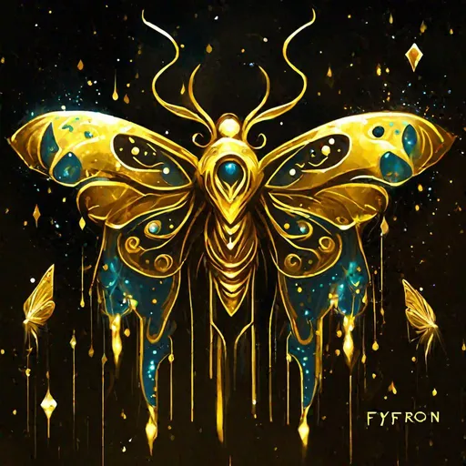 (in dripping art style) Fjyron, The Ancestor Moths t...