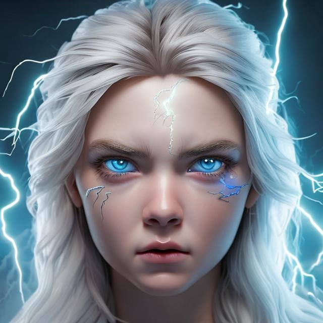 Goddess of lightning hyper realistic face features w... | OpenArt