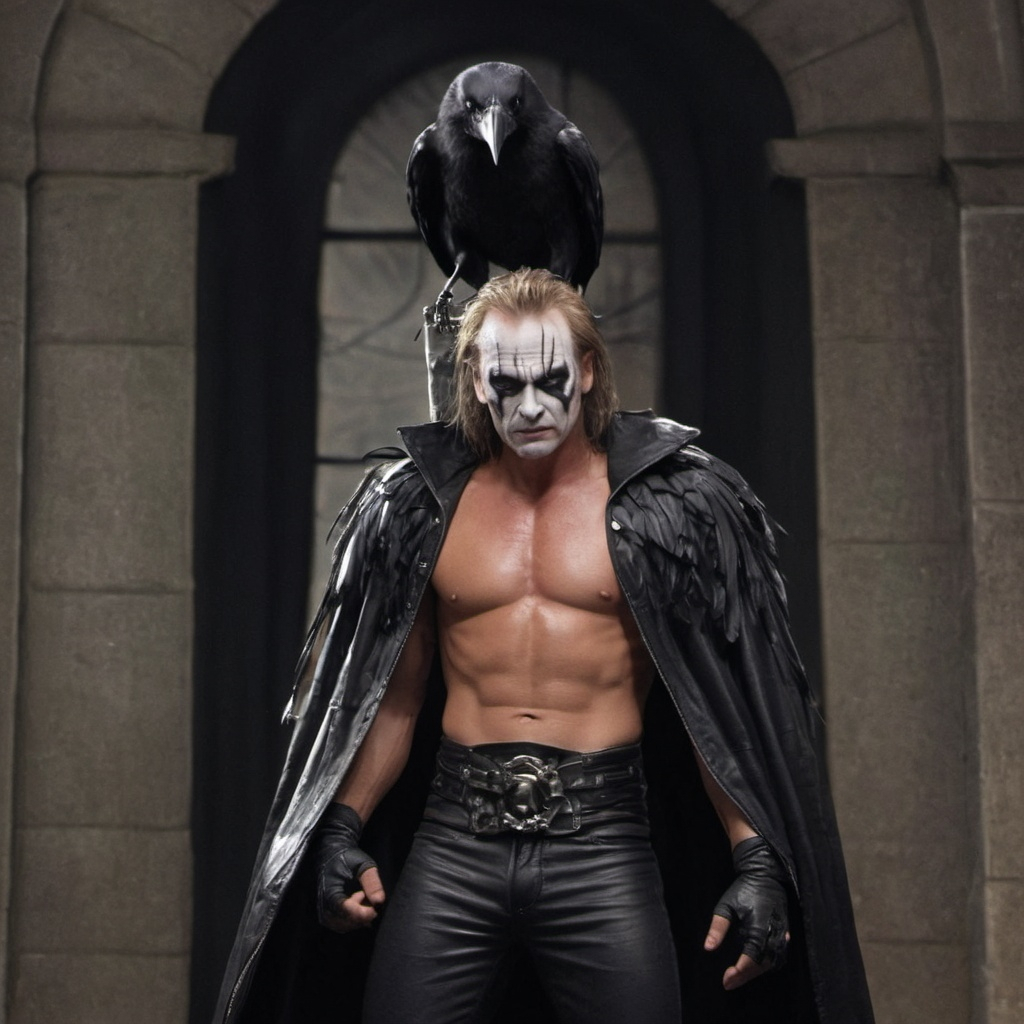 sting from wcw in a dark fantasy castle dressed as t...
