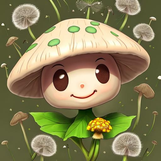 cute smiling mushroom that has dark eyes and a face... | OpenArt