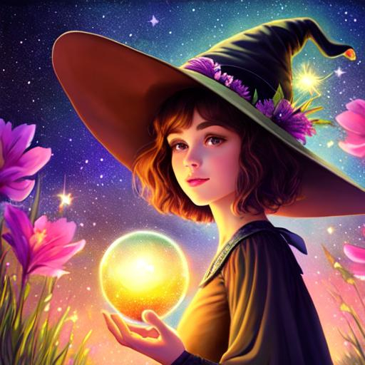 a young witch with short hair, Disney style, witch h... | OpenArt
