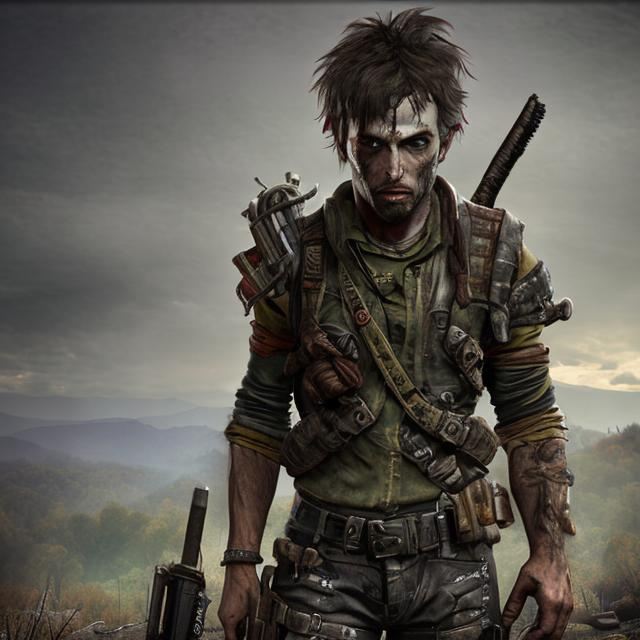 Male post apocalyptic wanderer in Appalachia