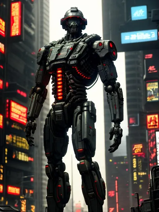 series robots cyborgs humans figth in a movie hip... | OpenArt