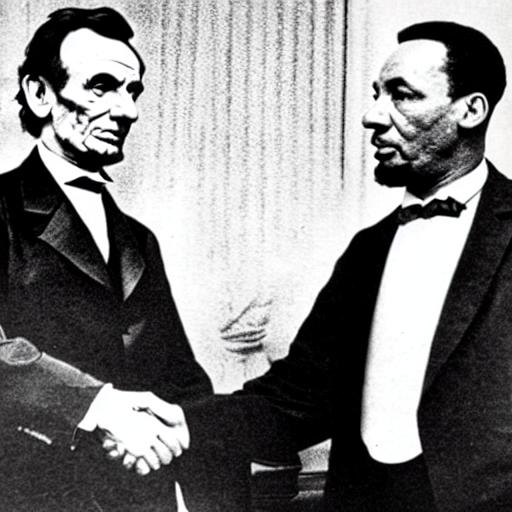 abraham lincoln shaking hands with martin luther kin... | OpenArt