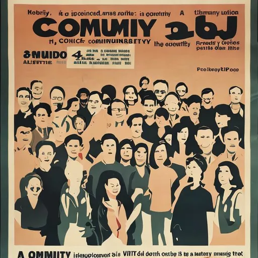 a poster showing community