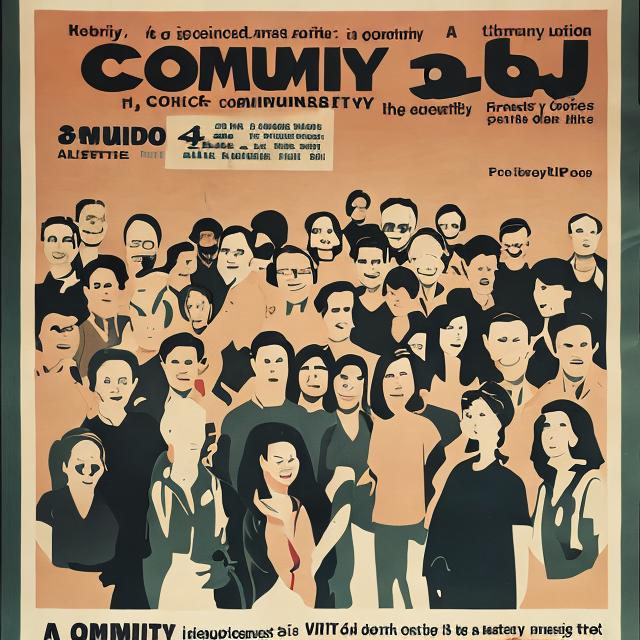 a poster showing community