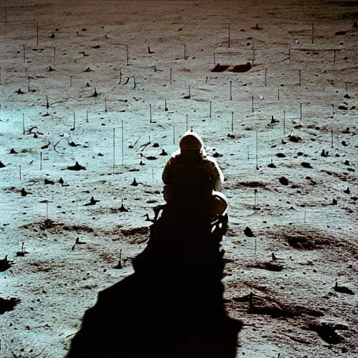 Man sitting alone on the moon watching earth | OpenArt