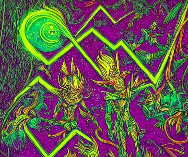 dmt elves, dmt, elves, geometric, trippy, hallucinog... | OpenArt