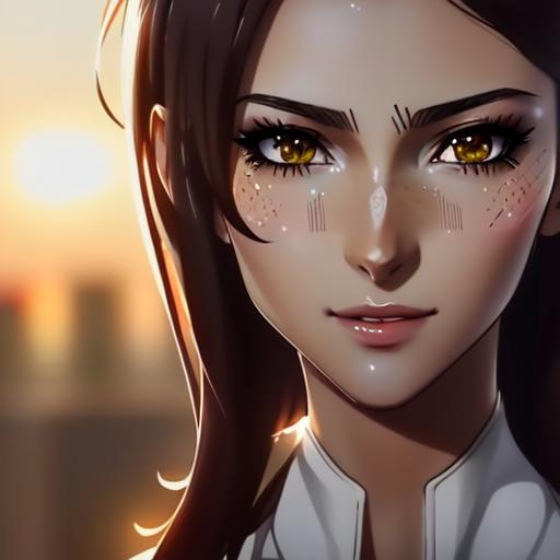 semi-realistic anime girl, skin highlights, hair hig... | OpenArt