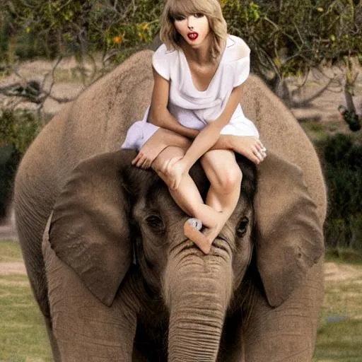Taylor swift on an elephant