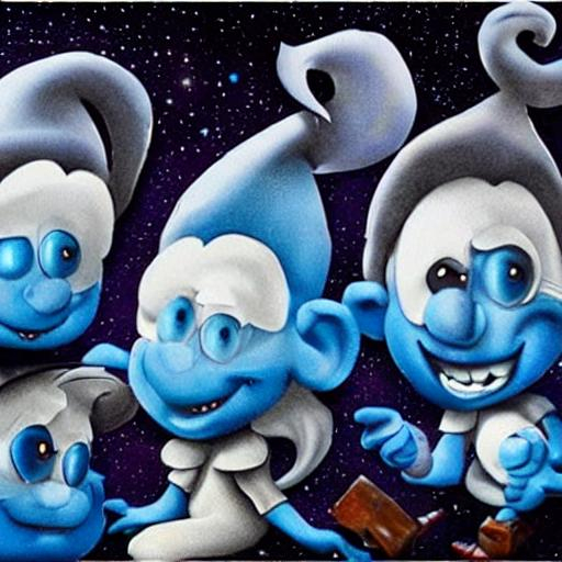 dead smurfs in space | OpenArt