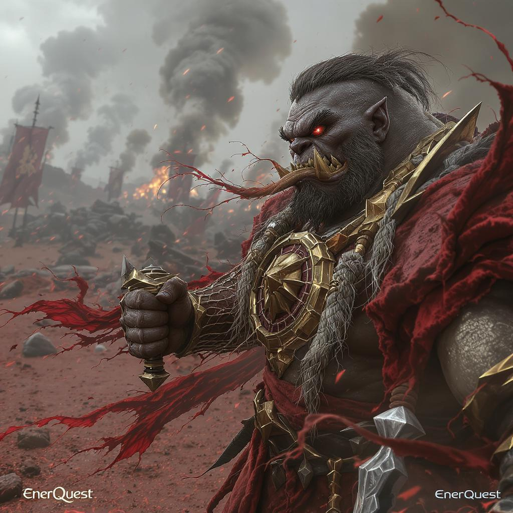 Evil Ogre Berserker from EnerQuest looking over a ba...