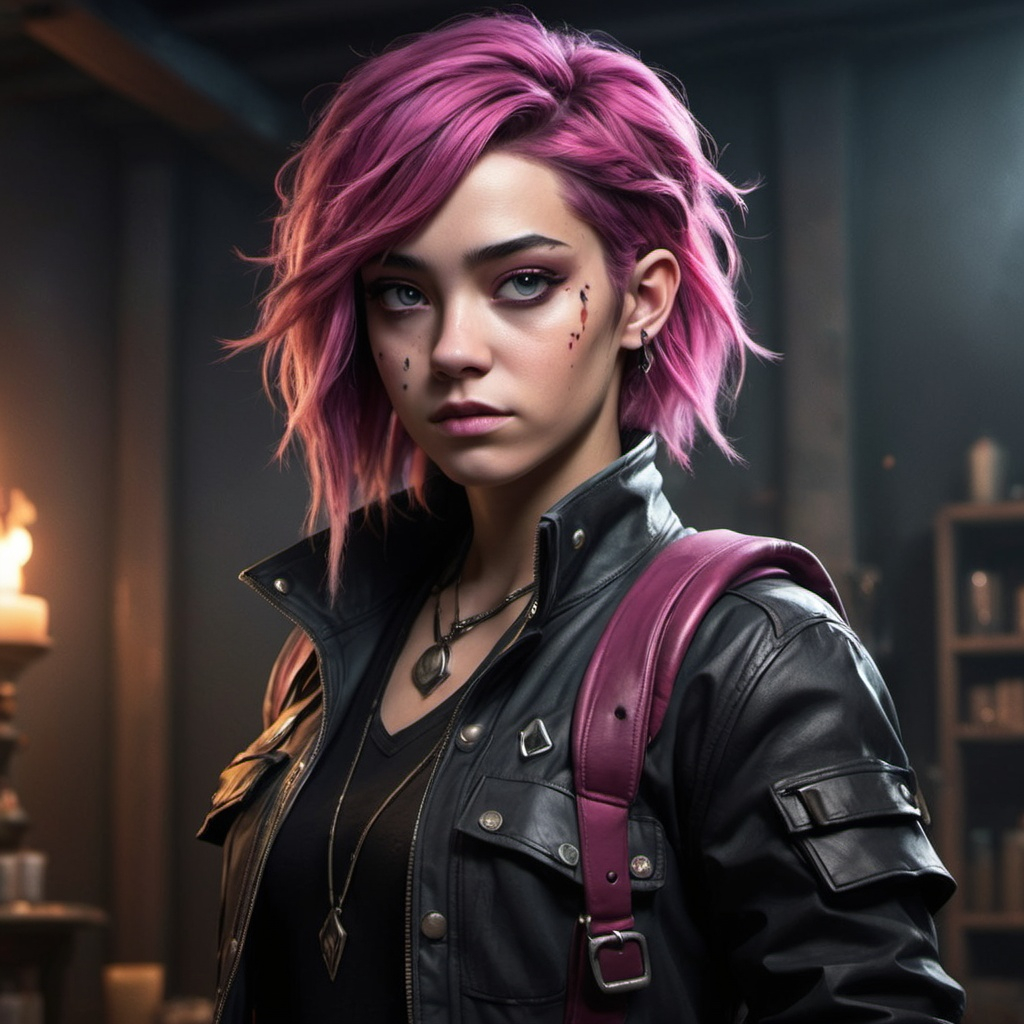 create a character inspired by Vi from Arcane Netflix