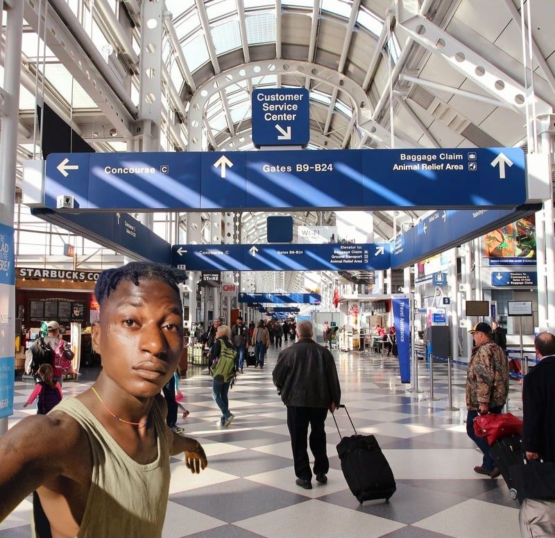 Ali Boubacar took a photo at the airport in Kenya wh...