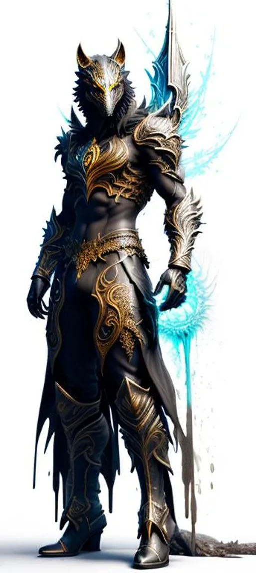 Splash art, a evil werwolf head full body, front, ((... | OpenArt