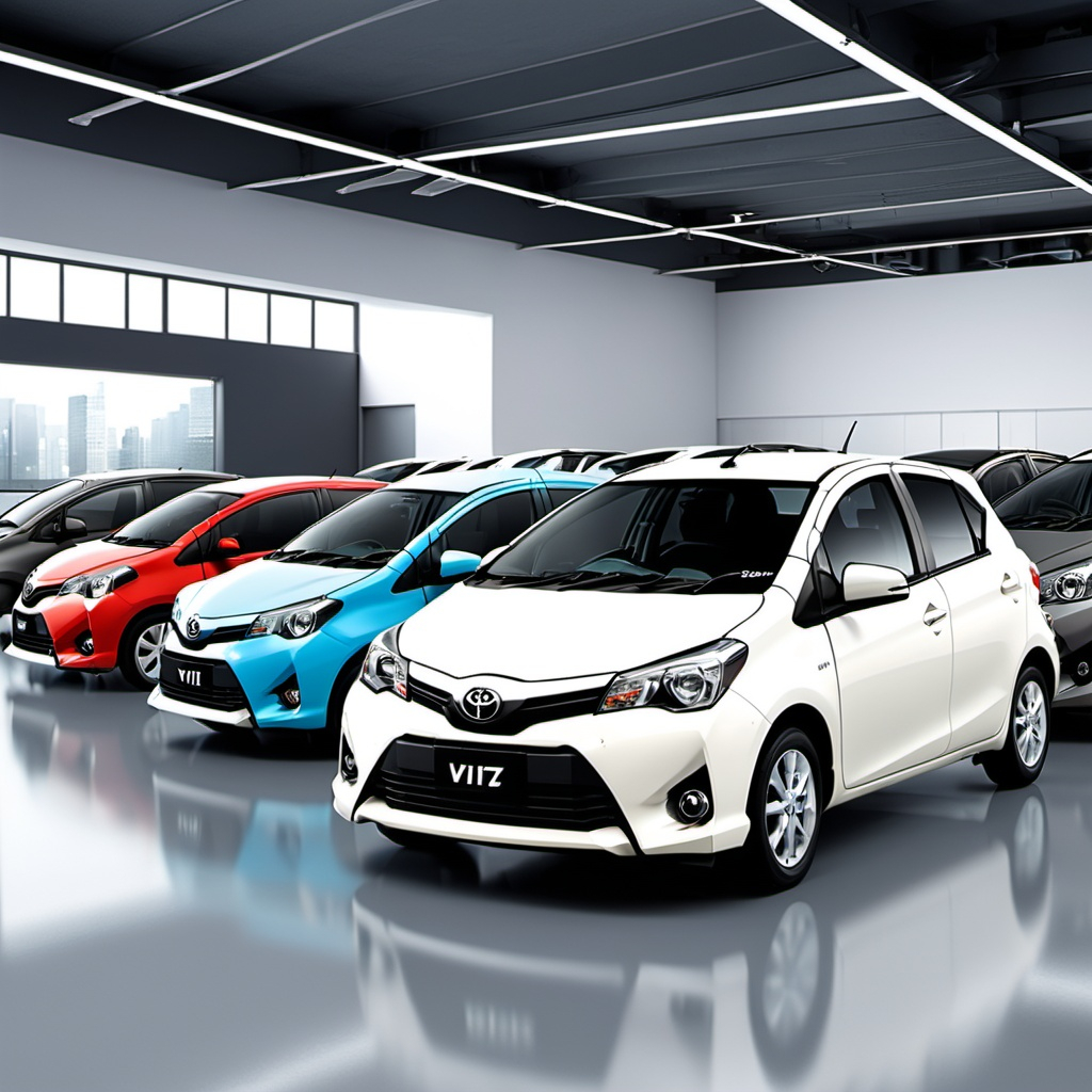 SHOWROOM SHOWING ALL DIFFERENT COLORS OF TOYOTA VITZ
