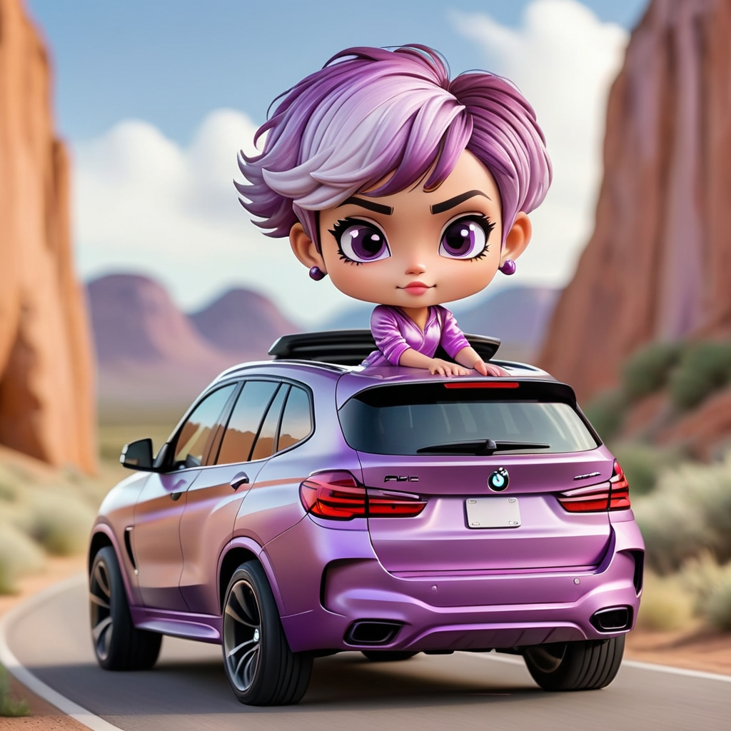 Full image of A beautiful chibi back woman with pixi...