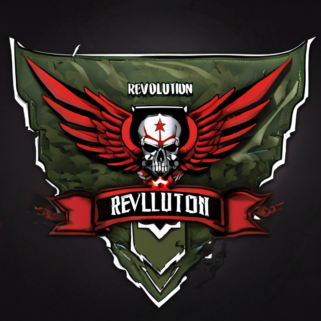 military clan banner with the name REVOLUTION put w...