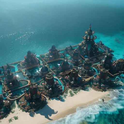Sea elf city, opulent, water, part of the city in th...