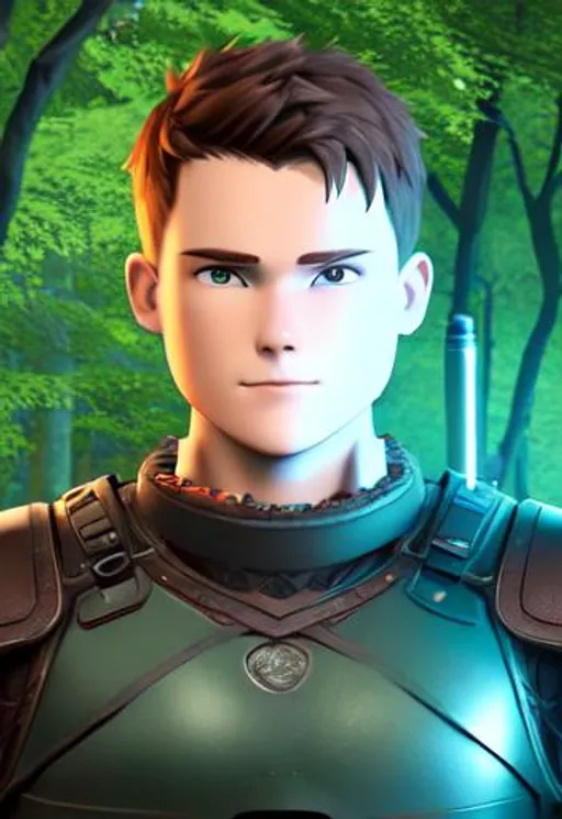 Digital art, a 21-year-old viking man, subtle smile,...