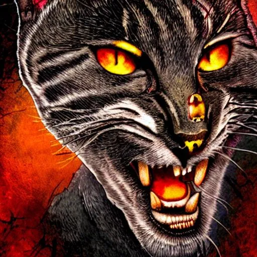 Bloodthirsty Cat, Photorealistic, angry, gore | OpenArt