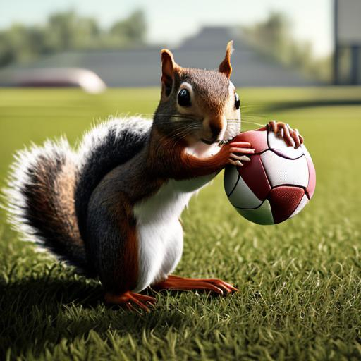 squirrel riding football